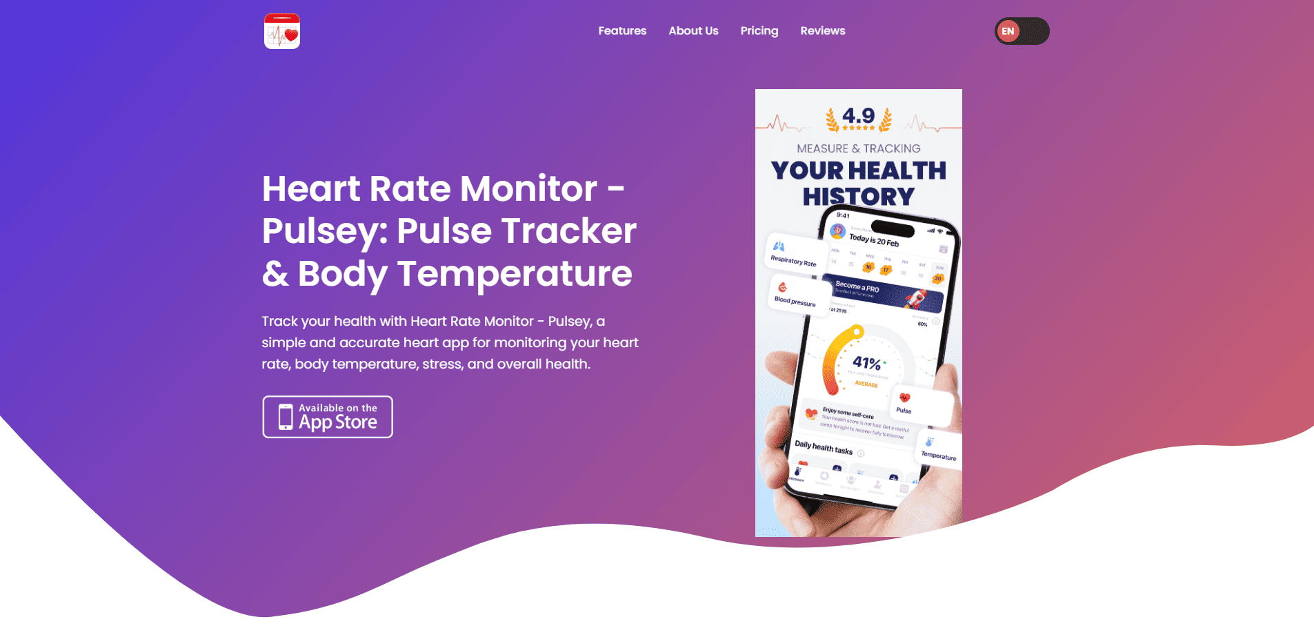 Heart Rate Monitor - Pulsey: Pulse, BP & Body Temperature Tracker